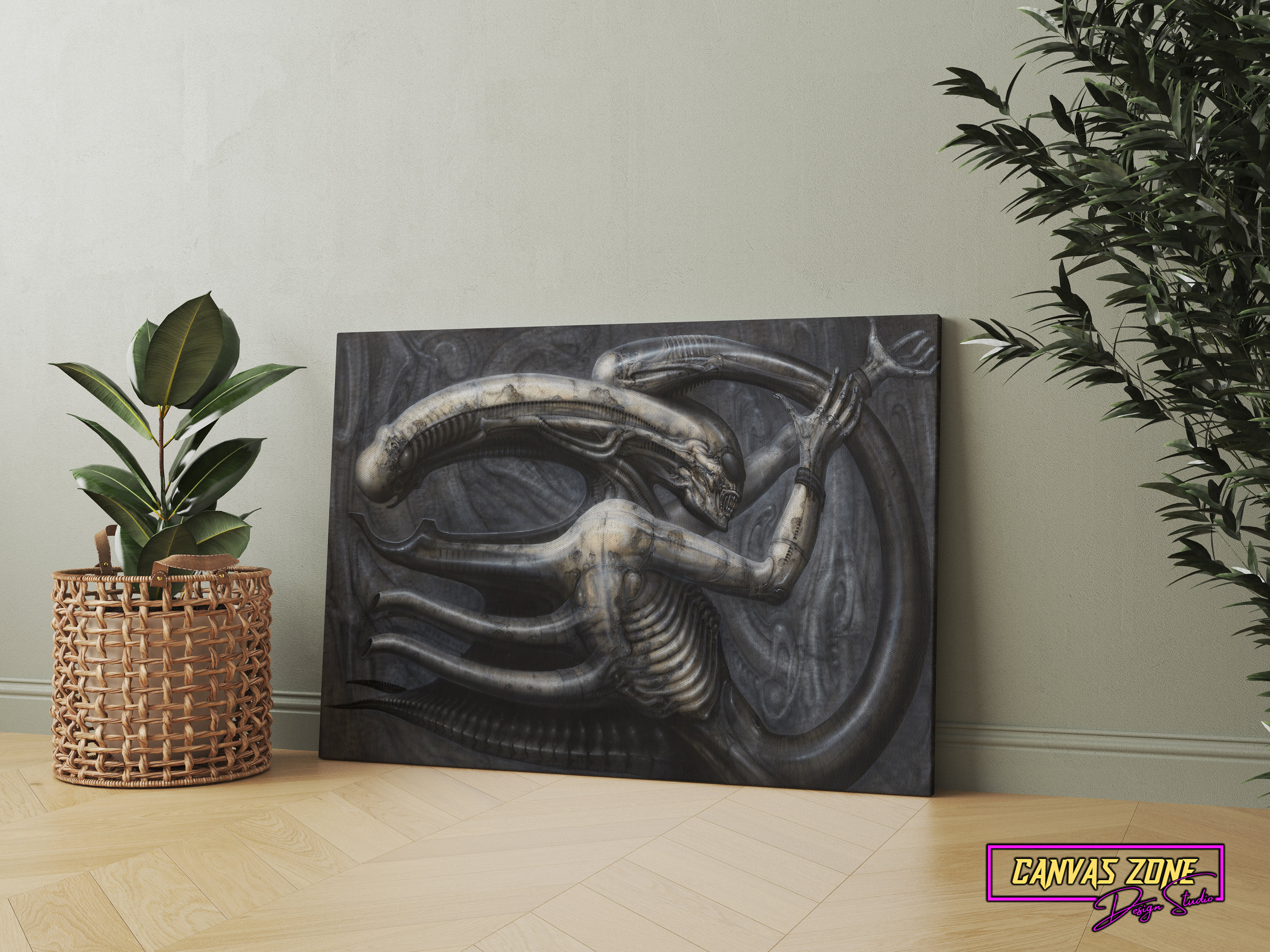 Giger Alien Poster Canvas, Painting of Hr Giger Wall Decor, Surreal ...