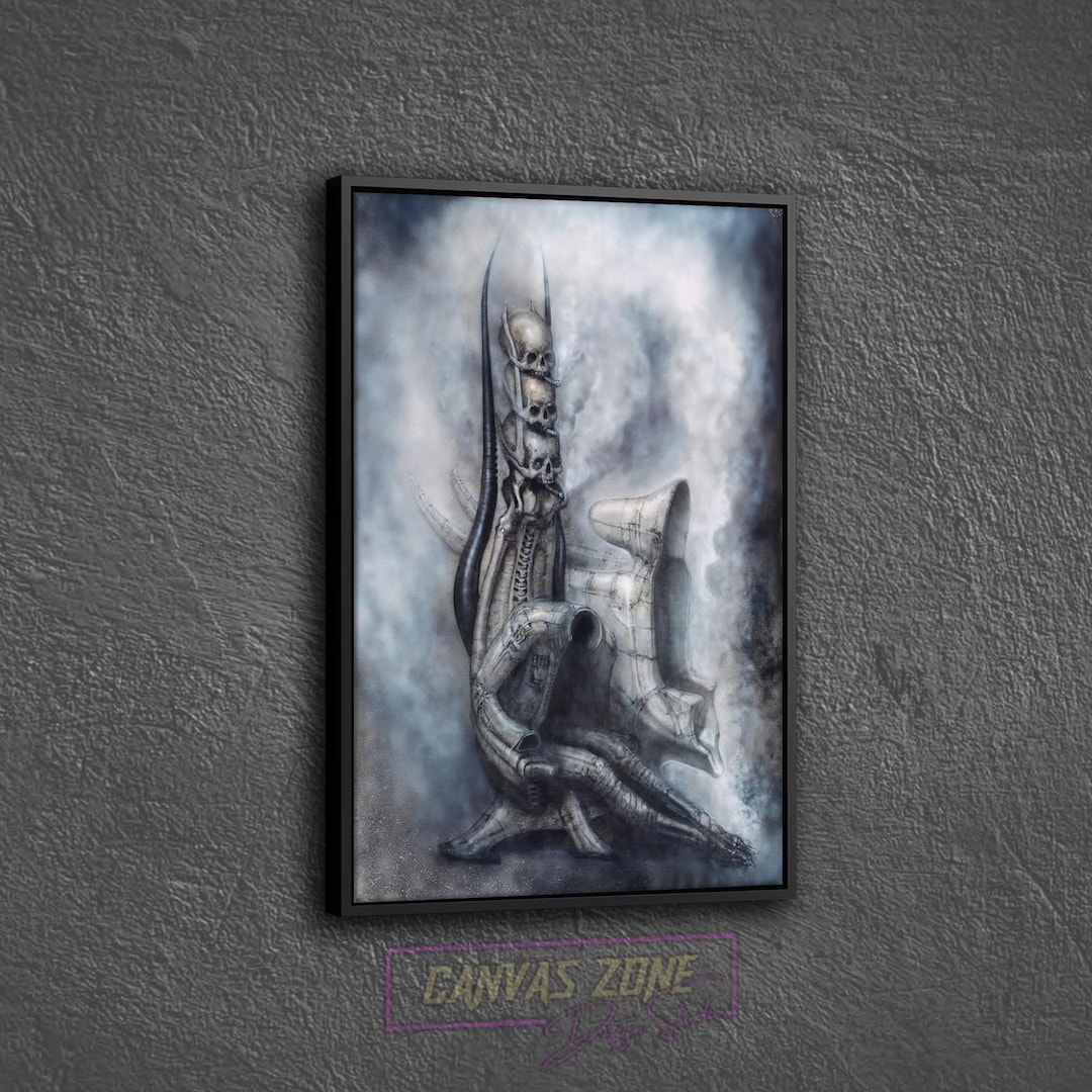Giger Alien Poster Canvas, Painting of Hr Giger Wall Decor, Surreal ...