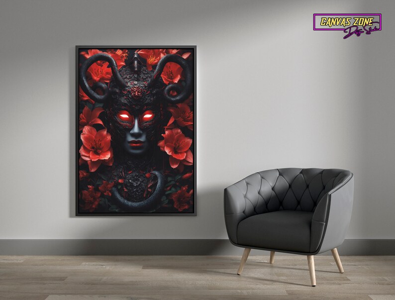 Evil Woman Canvas, Demonic Woman Canvas, Satan Canvas, Devil Wife ...
