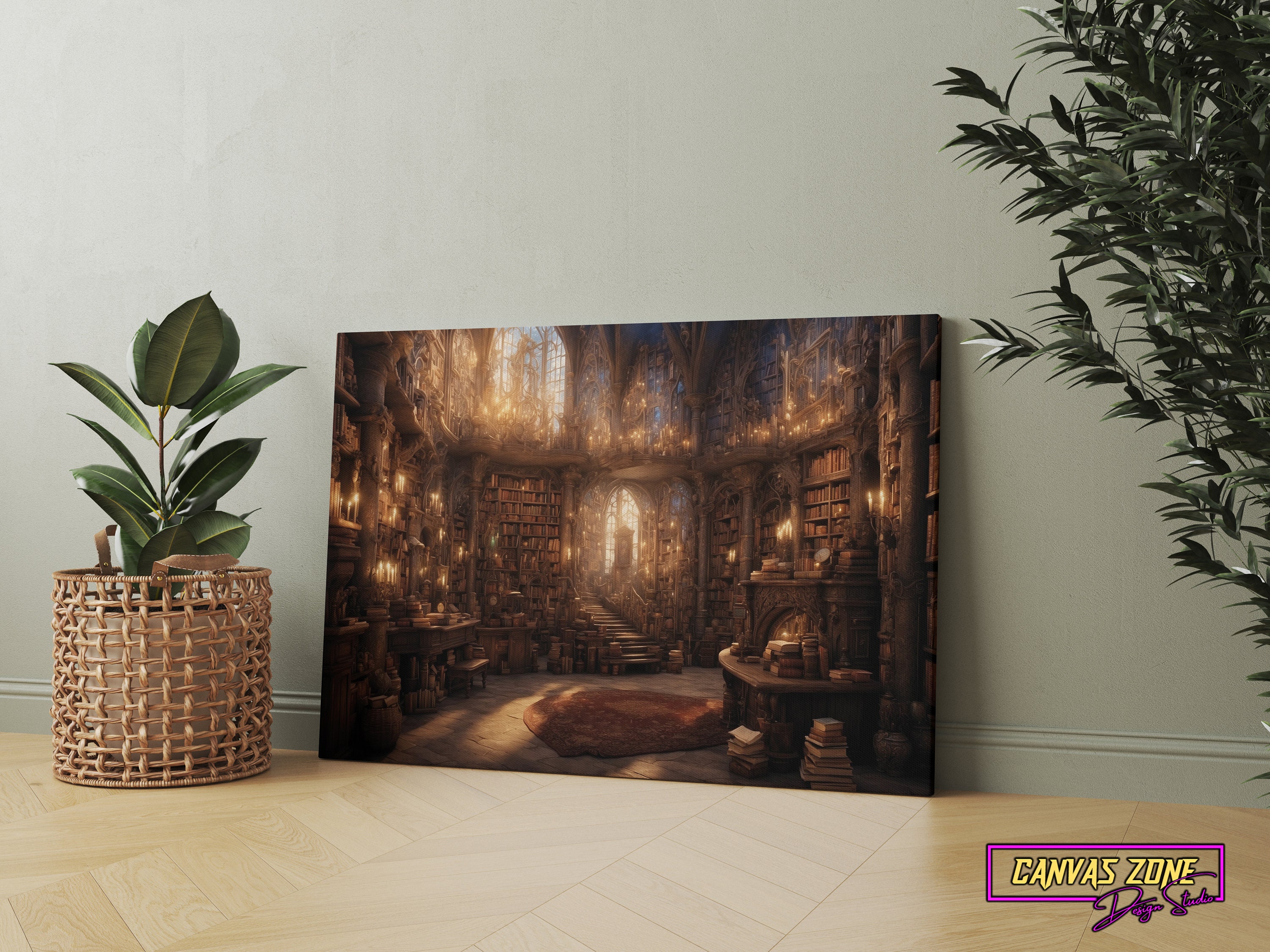 Wizard Library Painting, Fantasy Library Painting, Fantasy Bookstore ...