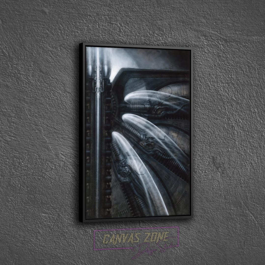 Giger Alien Poster Canvas, Painting of Hr Giger Wall Decor, Surreal ...