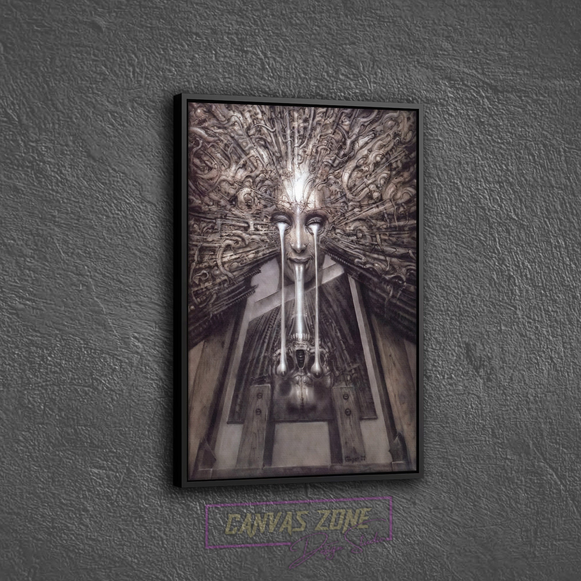 Giger Alien Poster Canvas, Painting of Hr Giger Wall Decor, Surreal ...