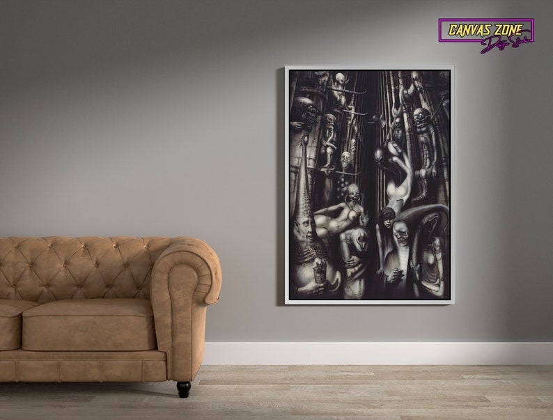 Giger Alien Poster Canvas, Painting of Hr Giger Wall Decor, Surreal ...