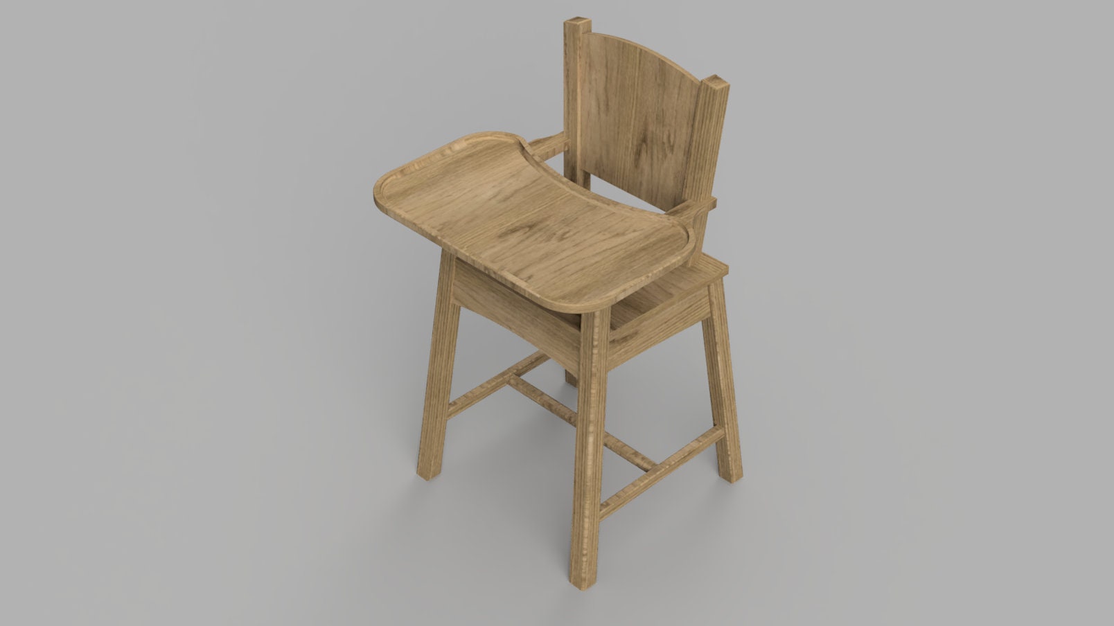 Solid Red Oak High Chair Classic Shaker Style - Etsy