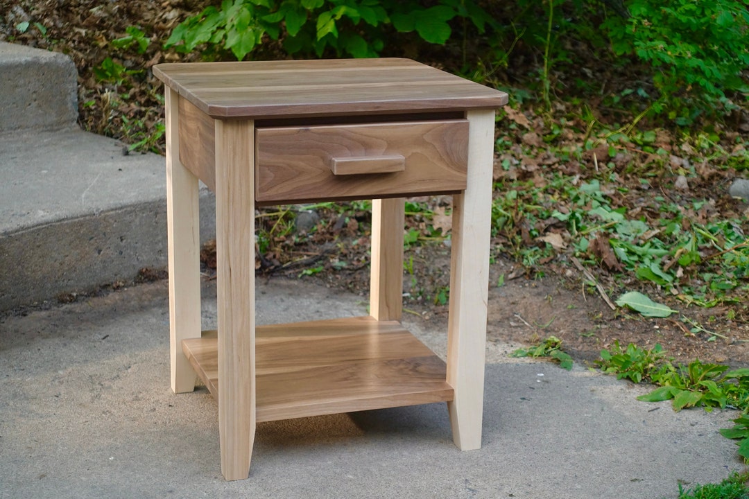 Nightstand Side Table End Table Hand Crafted Walnut Maple - Etsy