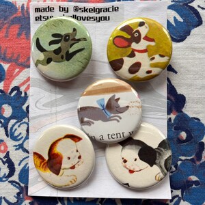 Dog Pinback Buttons Set - Etsy