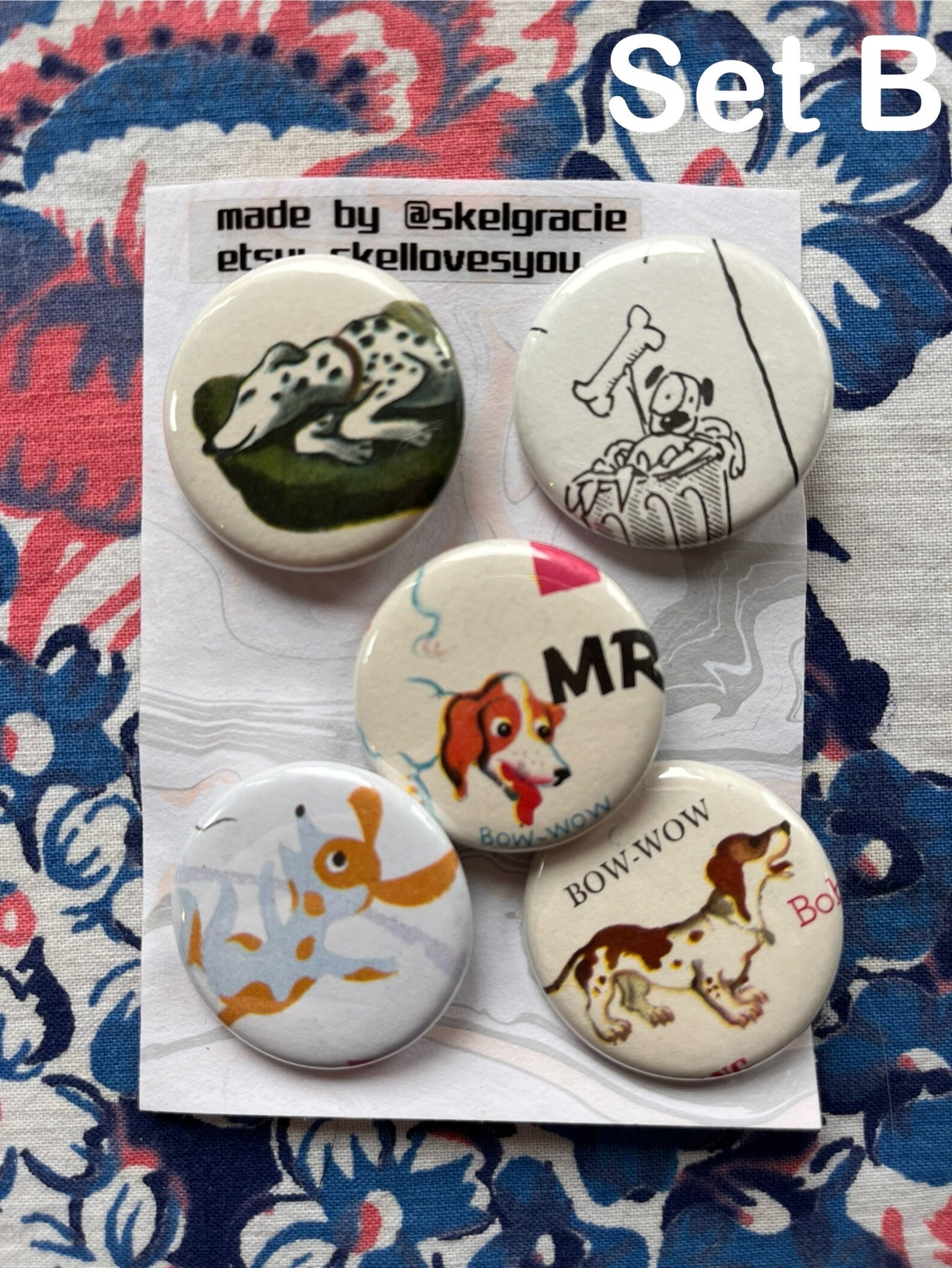 Dog Pinback Buttons Set - Etsy