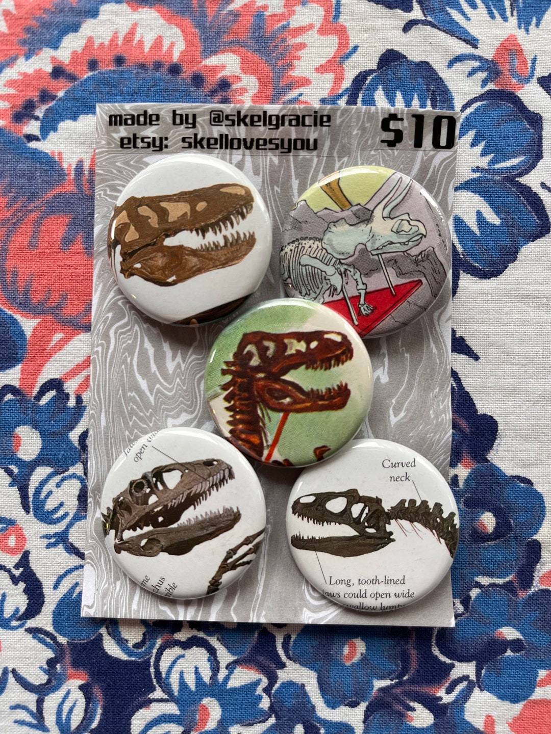 Dino Pinback Buttons Set - Etsy