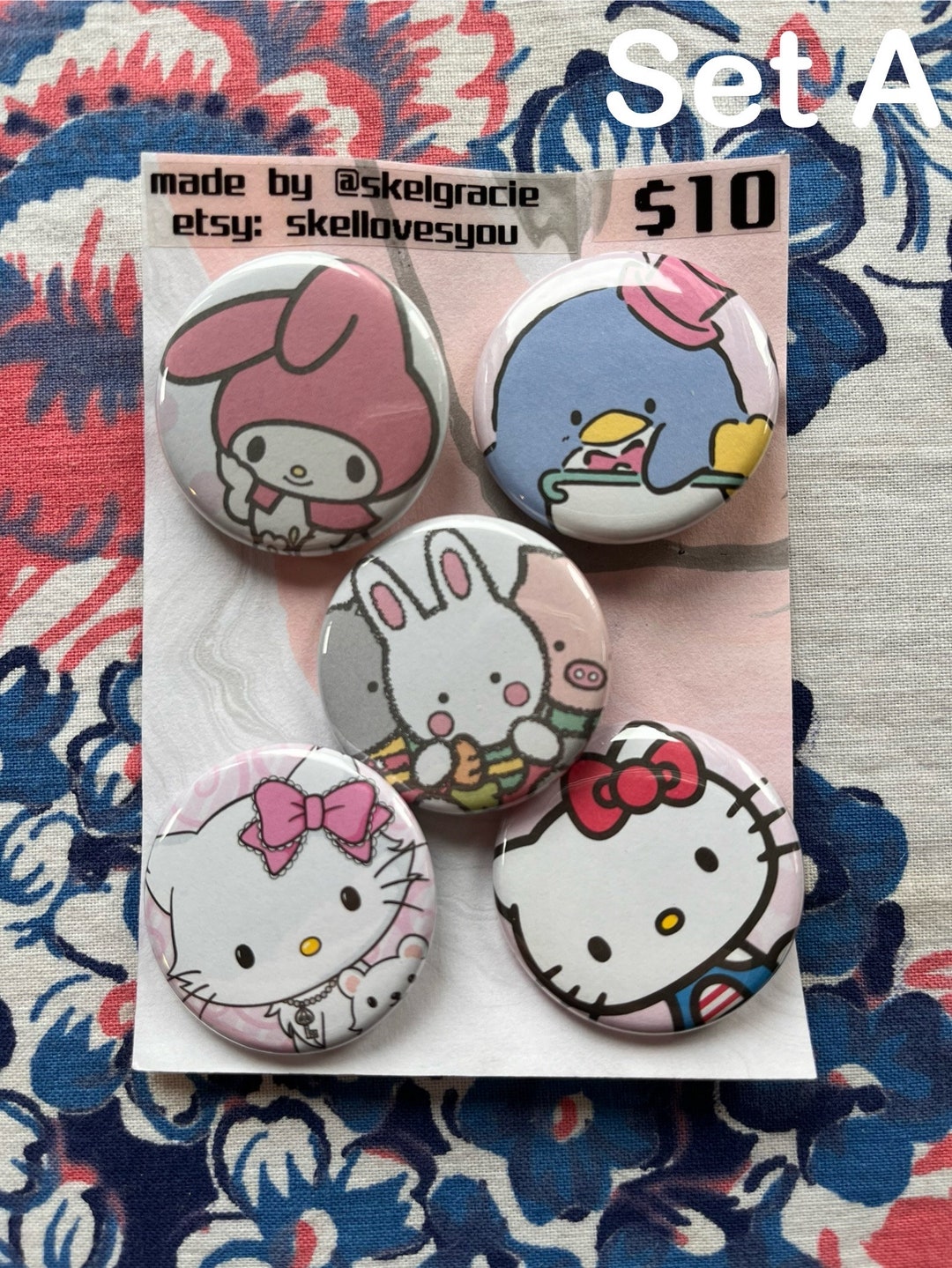 Sanrio Pinback Buttons Set - Etsy