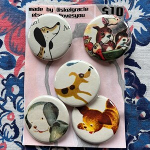 Dog Pinback Buttons Set - Etsy