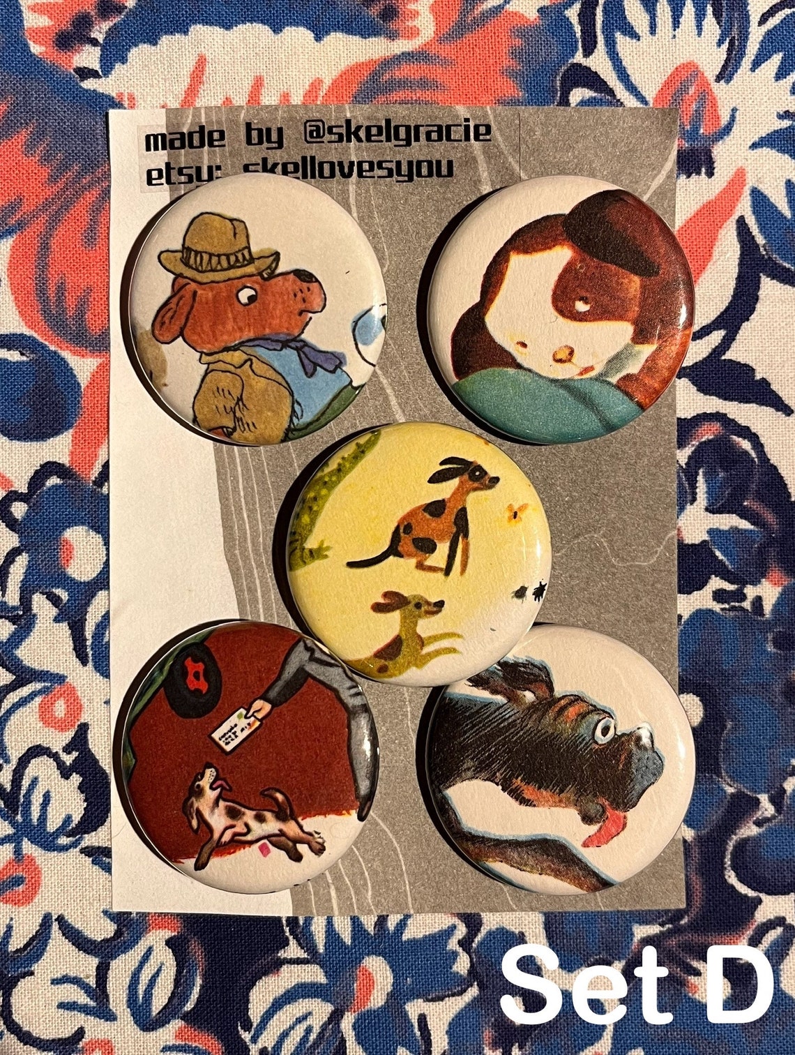Dog Pinback Buttons Set - Etsy