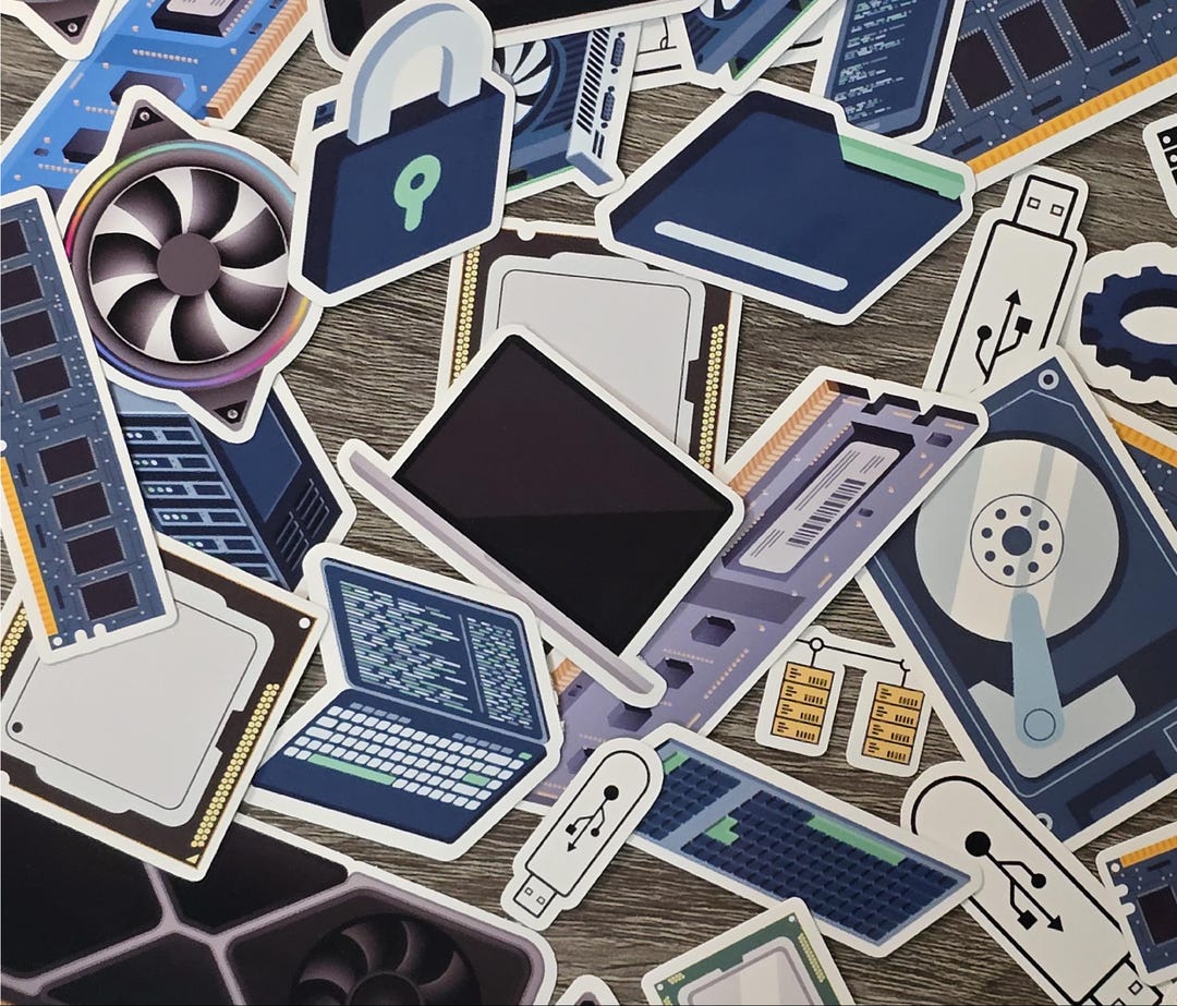 20 Tech Hardware Stickers - Computer Stickers - Laptop Stickers ...