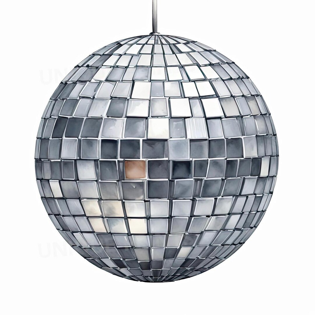 Trending 50 Silver / Colored Disco Balls Clipart, Retro Party Invite ...