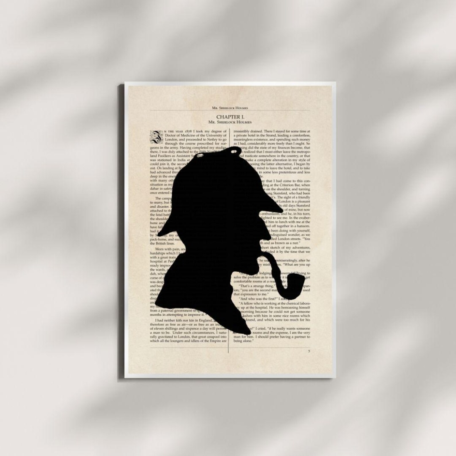 Sherlock Holmes Book Page Art Print | Literary Wall Decor | Victorian ...