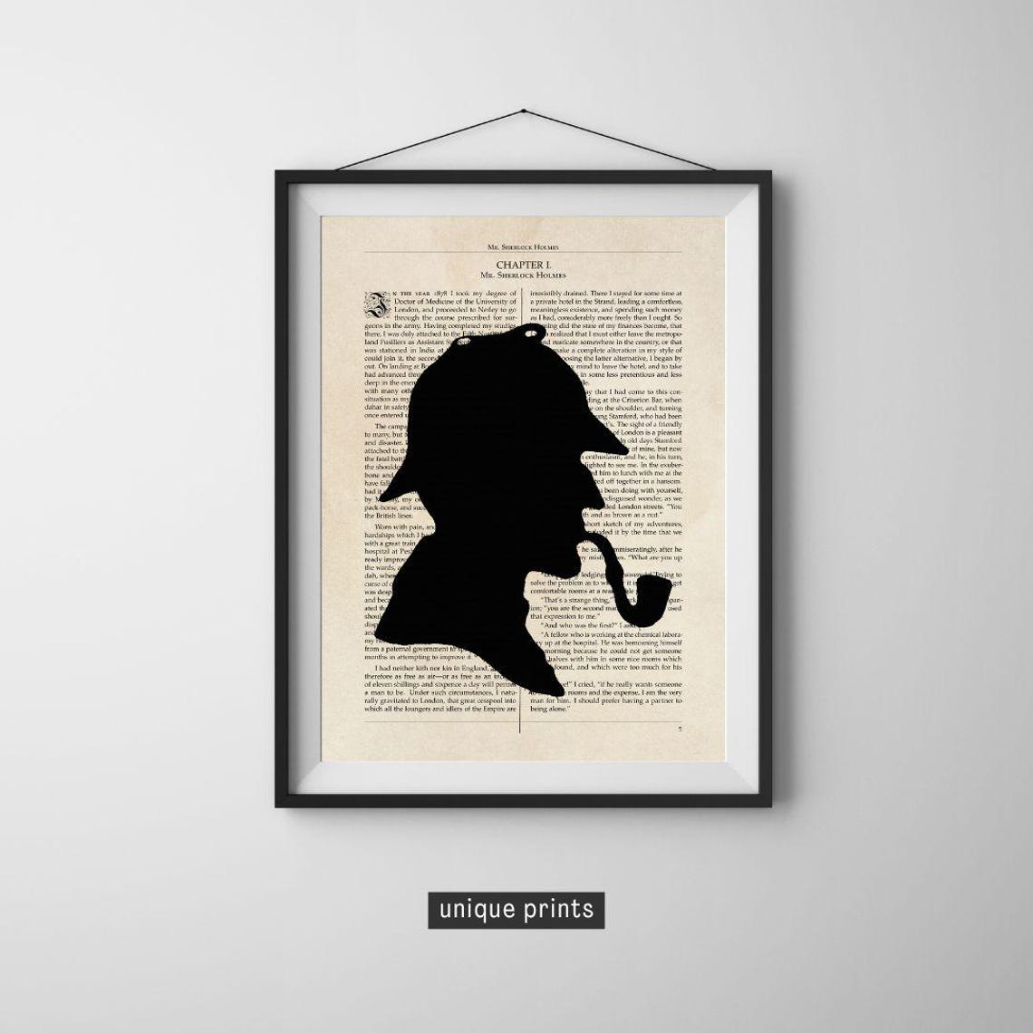 Sherlock Holmes Book Page Art Print | Literary Wall Decor | Victorian ...