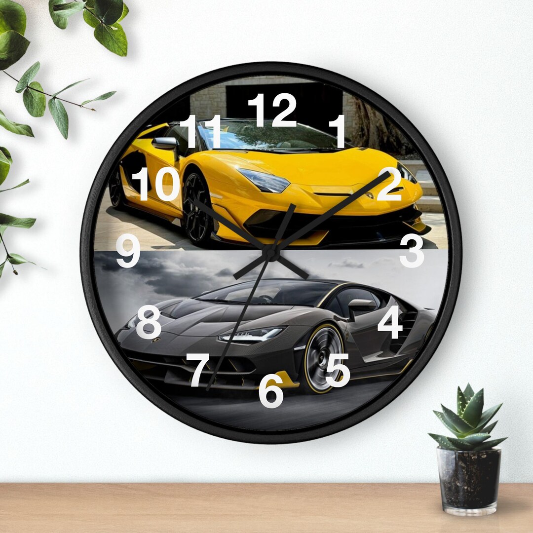 Lamborgini Wall Clock Wall Clock Print Only Available a5-a3digitally ...