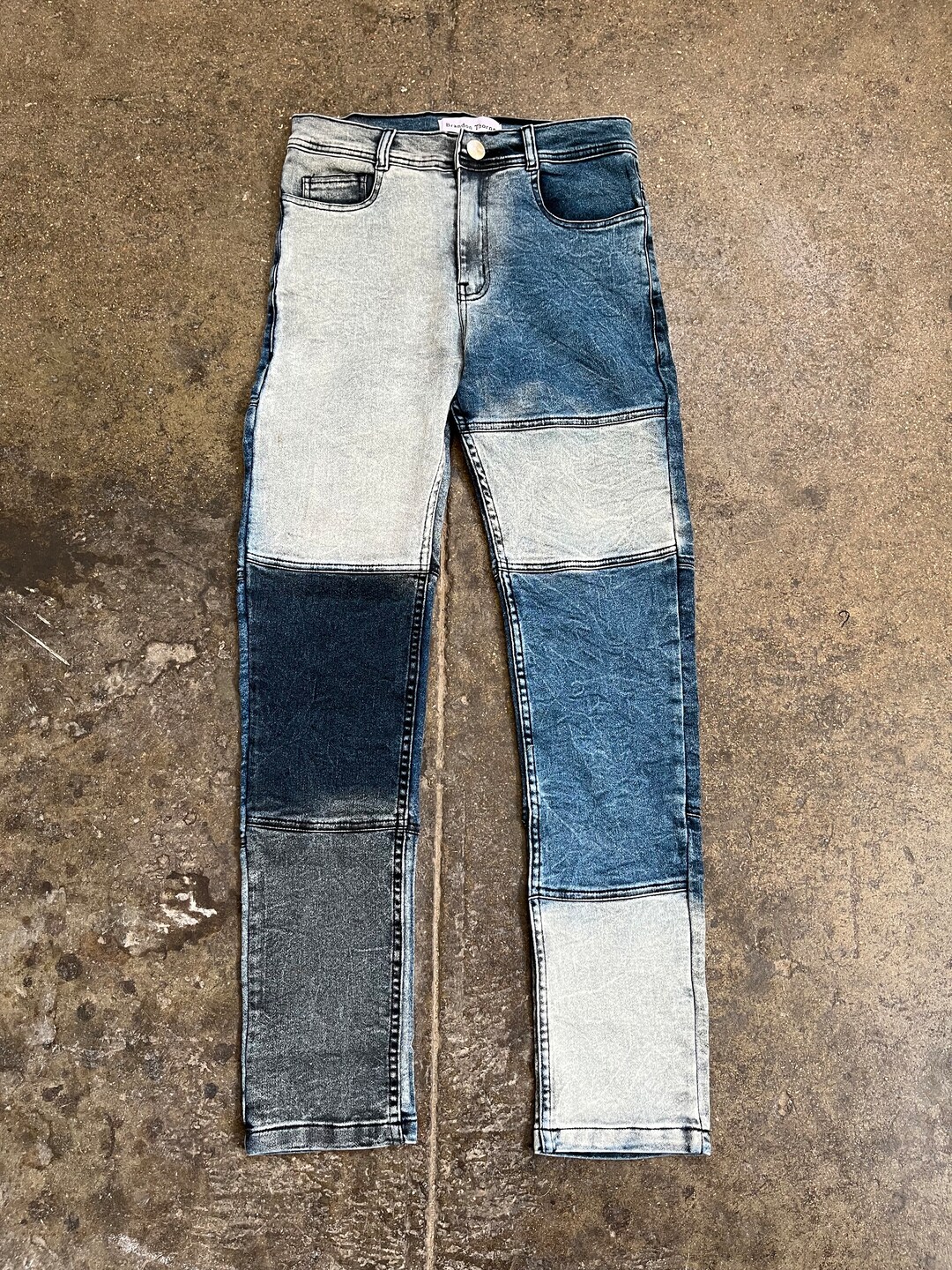 Patchwork Denim Dark Wash - Etsy