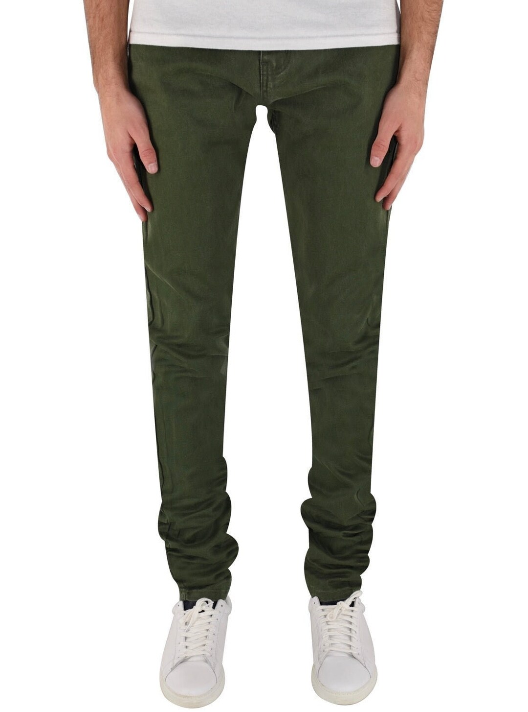 Stacked Denim Jeans Olive Green - Etsy