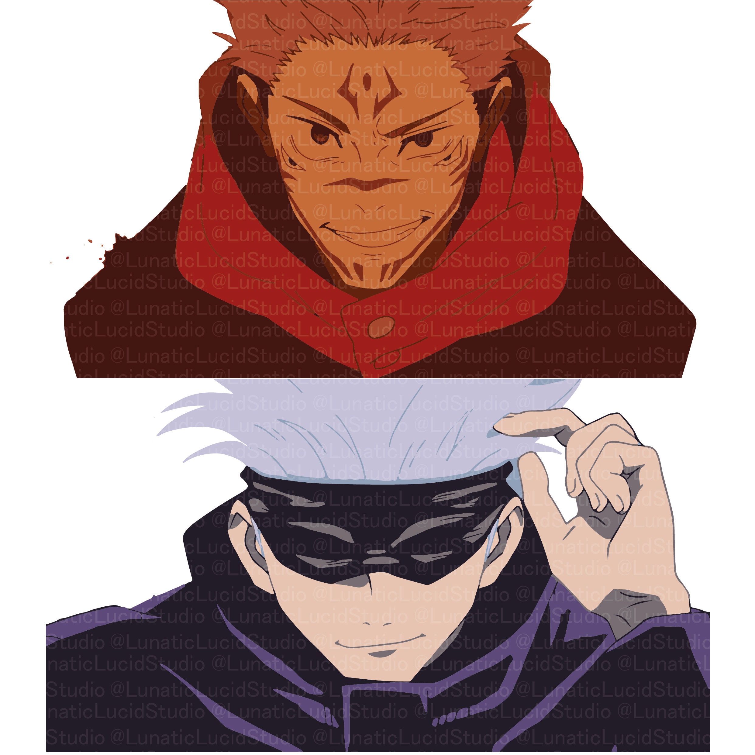 Sukuna and Gojo Jjk Jujutsu Kaisen Digital Print Design Pack Svg Png - Etsy