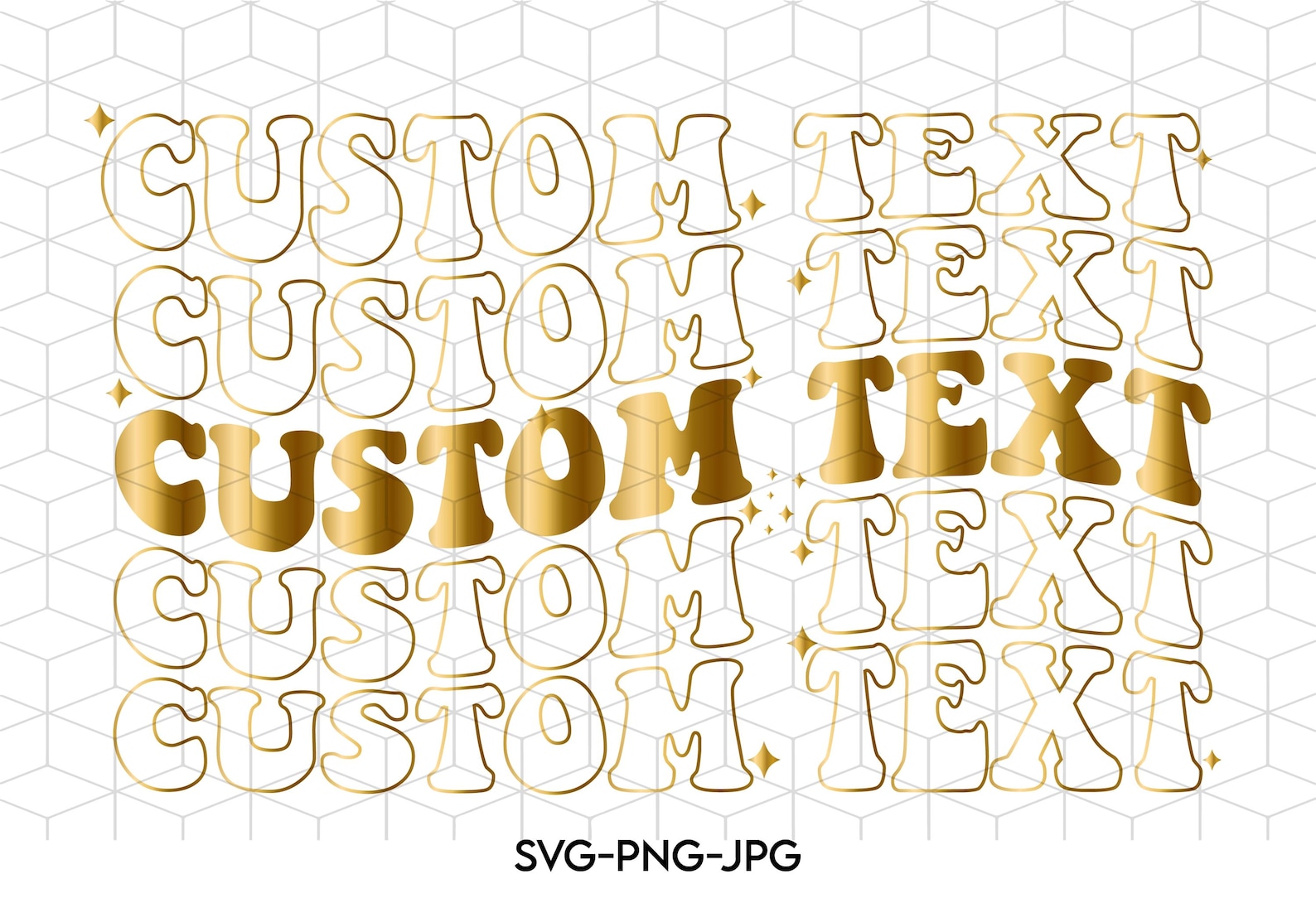 Custom Wavy Text PNG SVG, Custom Wavy Font, Custom Wavy Stacked Letters ...