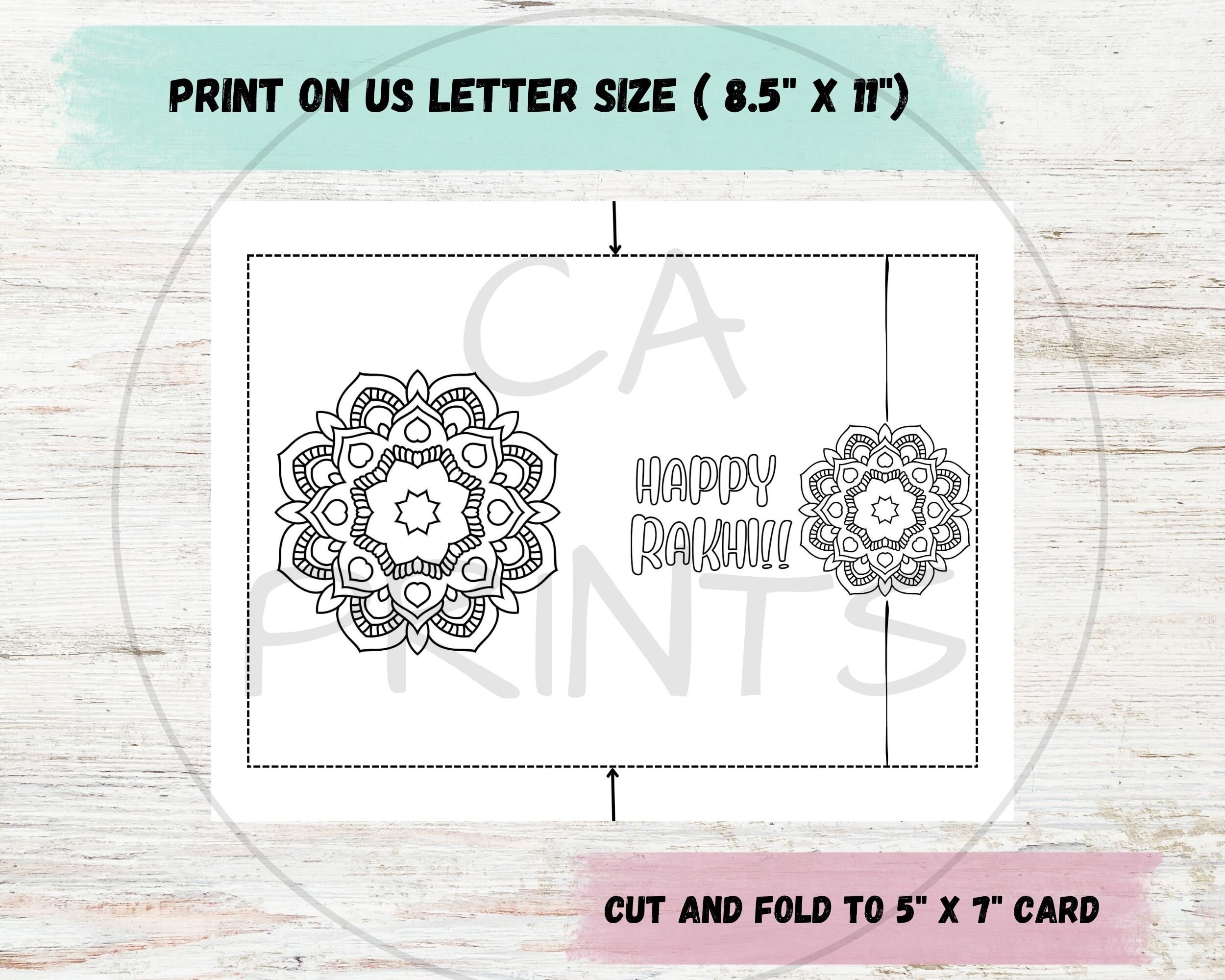 Printable Color Your Own Cards for Kids/all Ages for Raksha Bandhan - Etsy