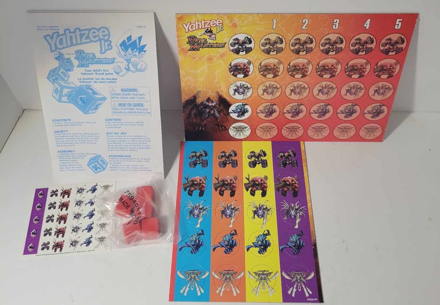 Yahtzee Jr. - Duel Masters - Vintage Dice Game - Unpunched! - Parker ...