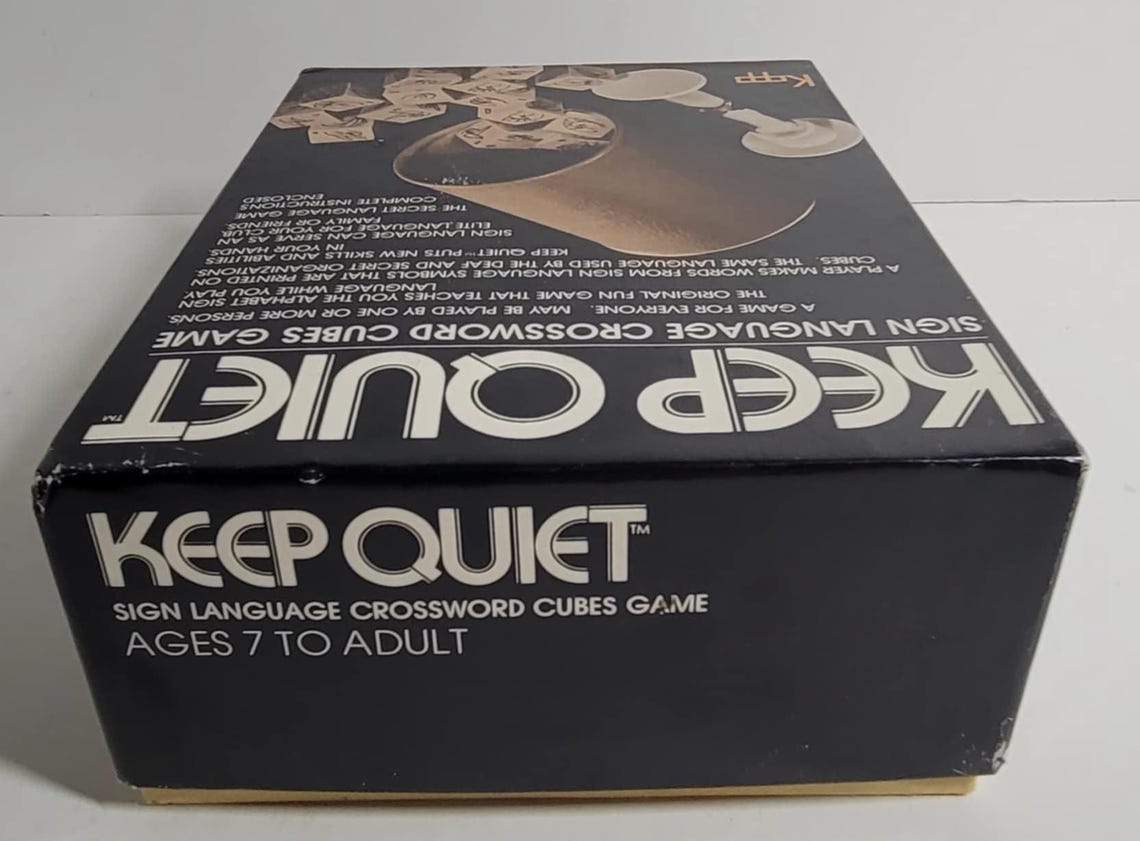 Keep Quiet Sign Language Crossword Game - Vintage 1973 Kopptronix ...