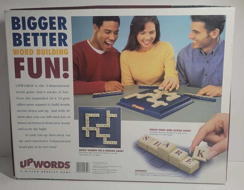 Upwords - Vintage Board Game - MB 1997 - Etsy