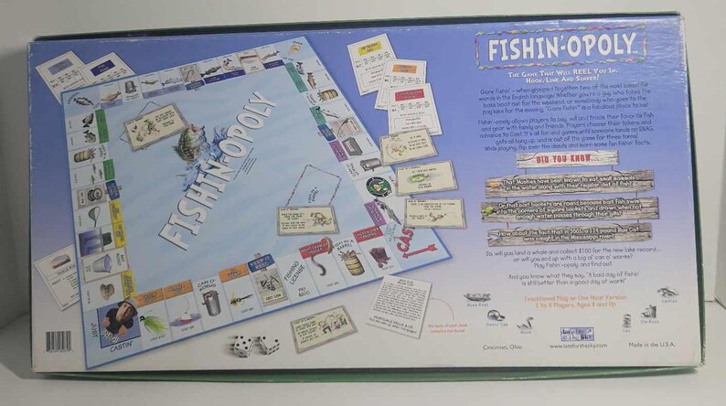 Fishin-opoly - Vintage Board Game - Late for Sky 1998 - Etsy