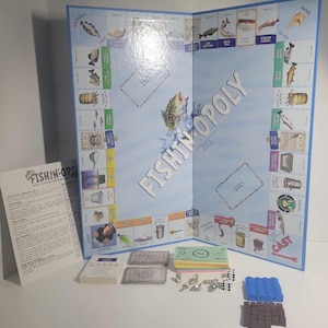 Fishin-opoly - Vintage Board Game - Late for Sky 1998 - Etsy