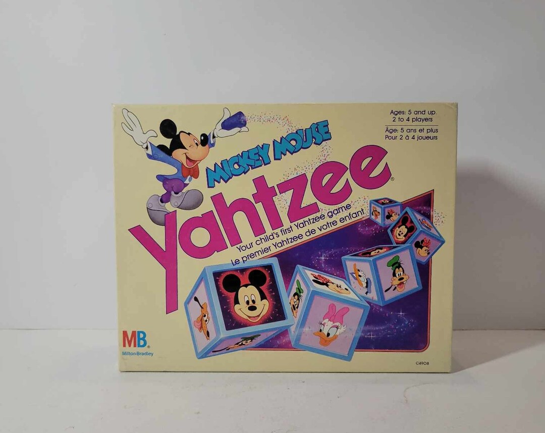 Mickey Mouse Yahtzee Vintage Dice Game Milton Bradley 1989 - Etsy