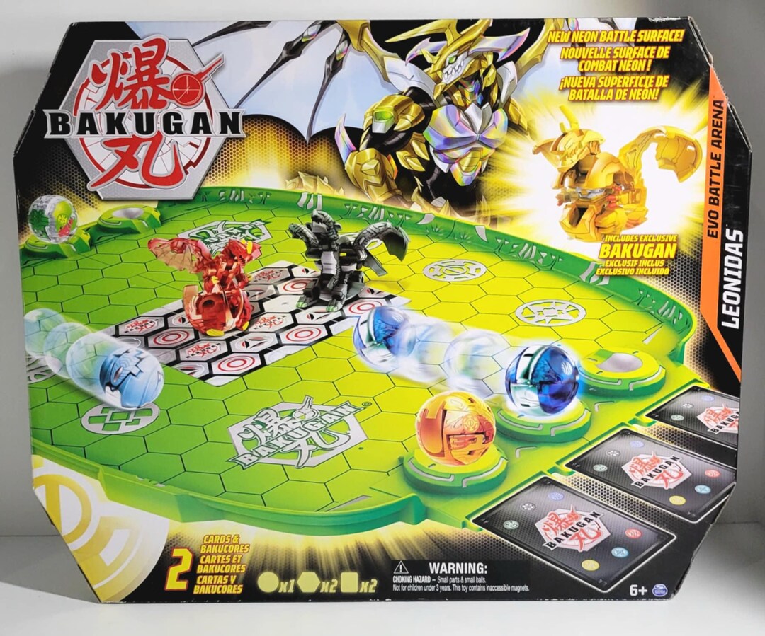 Bakugan Evo Evolution Battle Arena With Exclusive Leonidas Neon Surface ...