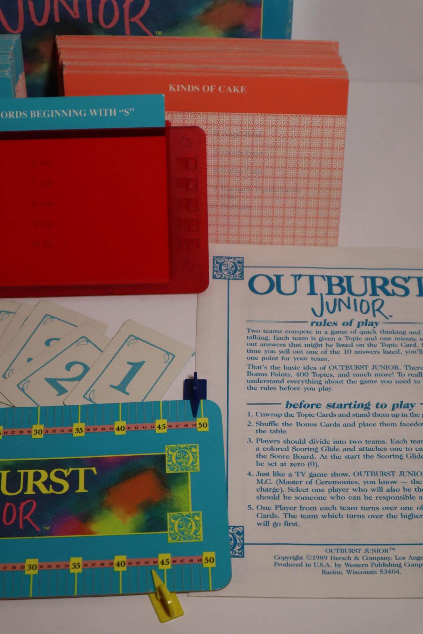 Outburst Junior Vintage Board Game Hersch & Company 1989 - Etsy