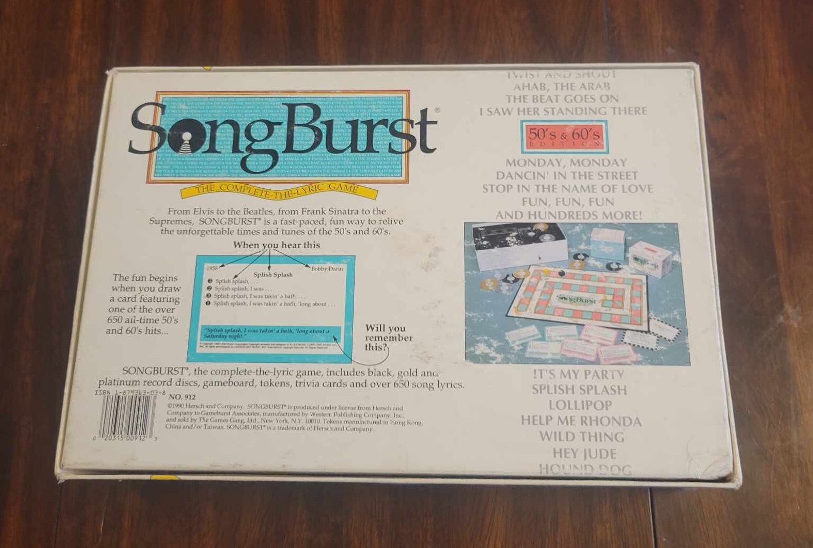 Song Burst - 50's & 60's Edition - Vintage Board Game - 1990 Hersch ...