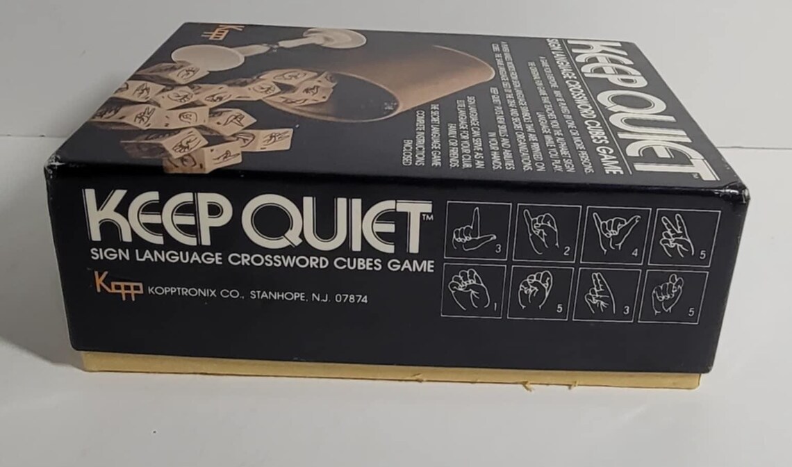 Keep Quiet Sign Language Crossword Game - Vintage 1973 Kopptronix ...