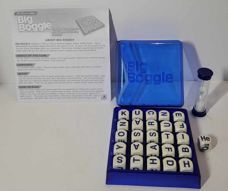 Big Boggle the Classic Edition Dice Word Game - Etsy
