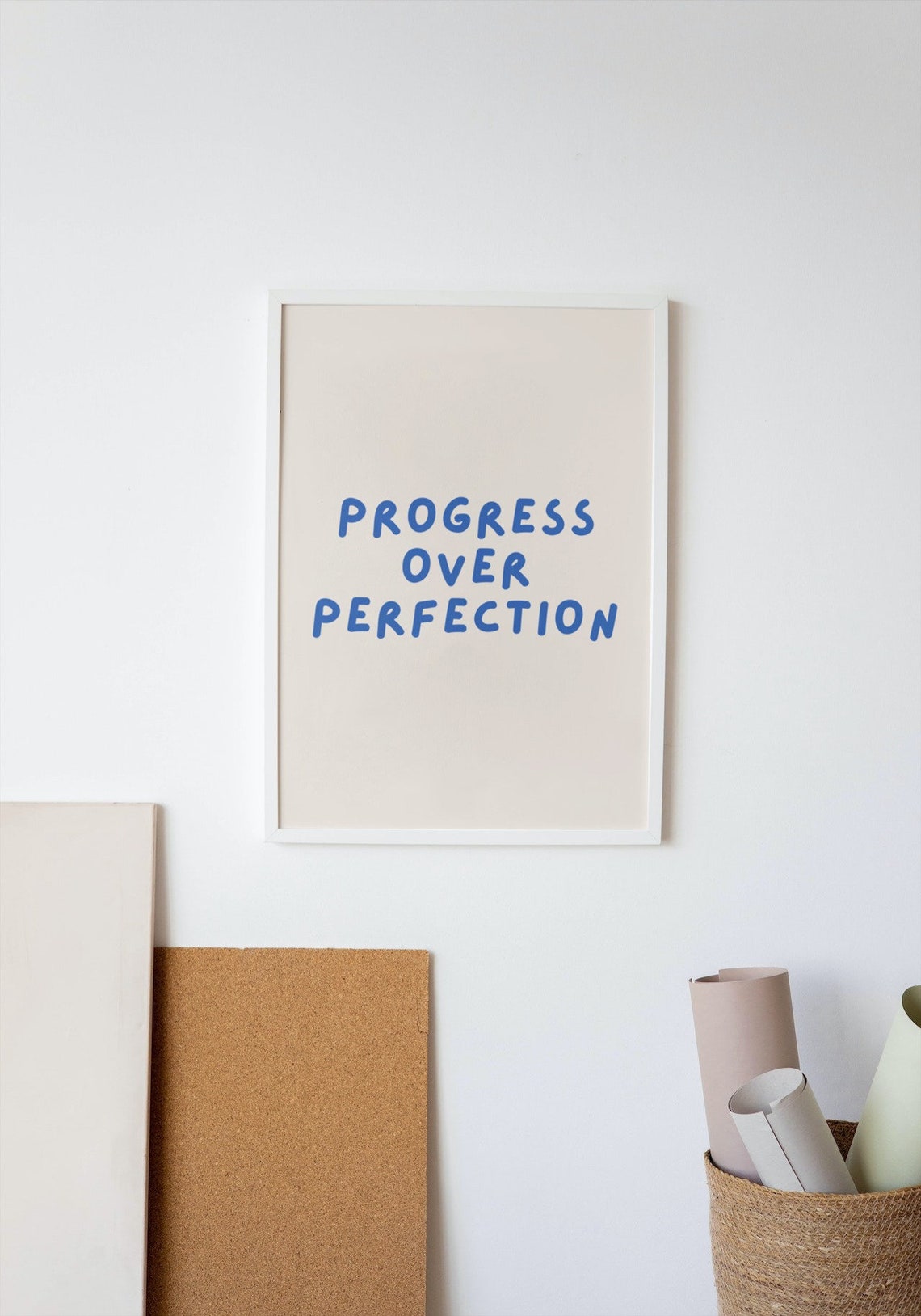 Progress Over Perfection Minimalistic Scandinavian Wall Art Instant ...
