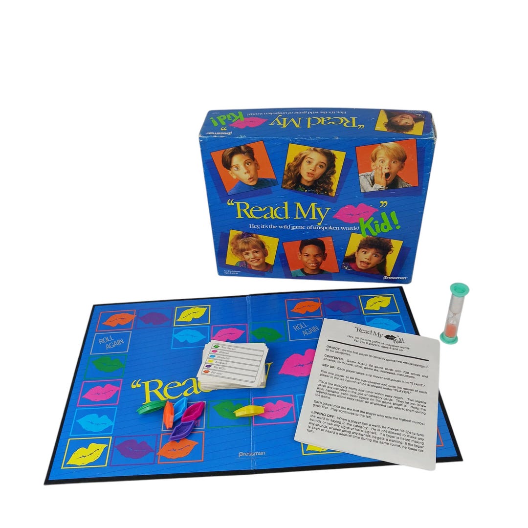 Vintage "read My Lips Kid!" Board Game by Pressman 1991 - Etsy