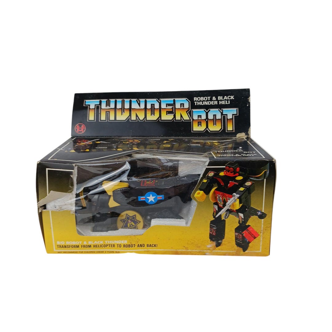 Vtg Thunder Bot Transforming Original Helicopter to Robot 1985 1980's - Etsy