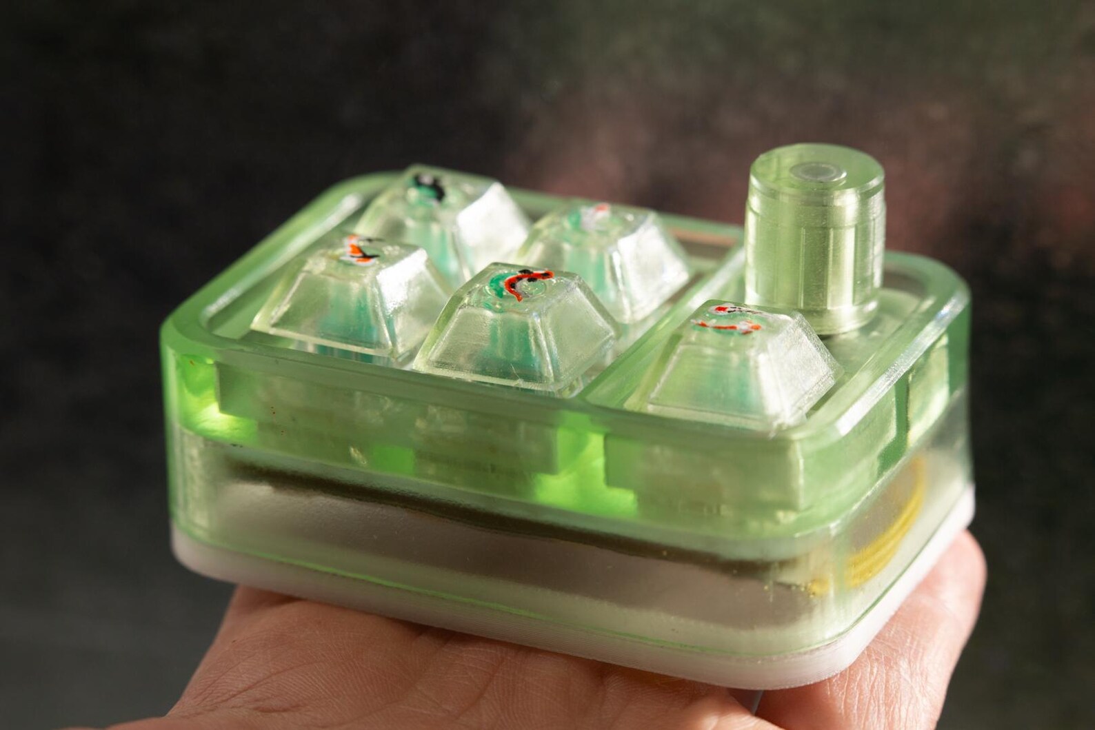 Koi Pond-themed Bento Mechanical Keyboard Macropad (5-keys, Rotary ...