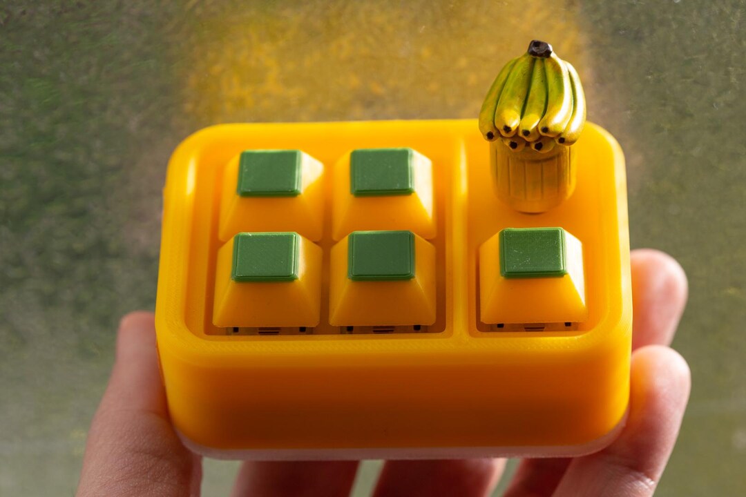 Banana-themed Bento Mechanical Keyboard Macropad (5-keys, Rotary ...