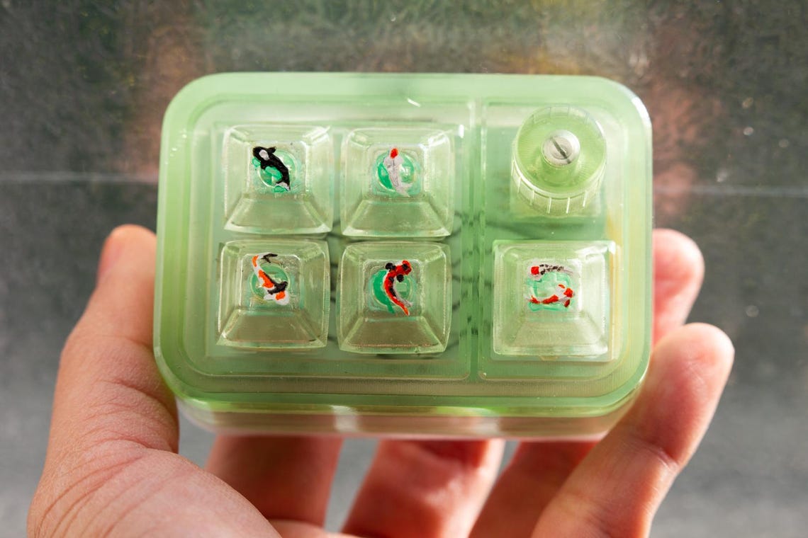 Koi Pond-themed Bento Mechanical Keyboard Macropad (5-keys, Rotary ...