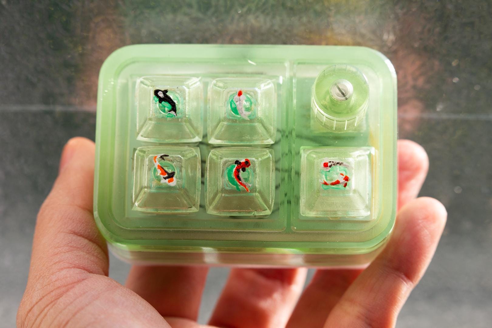 Koi Pond-themed Bento Mechanical Keyboard Macropad (5-keys, Rotary ...