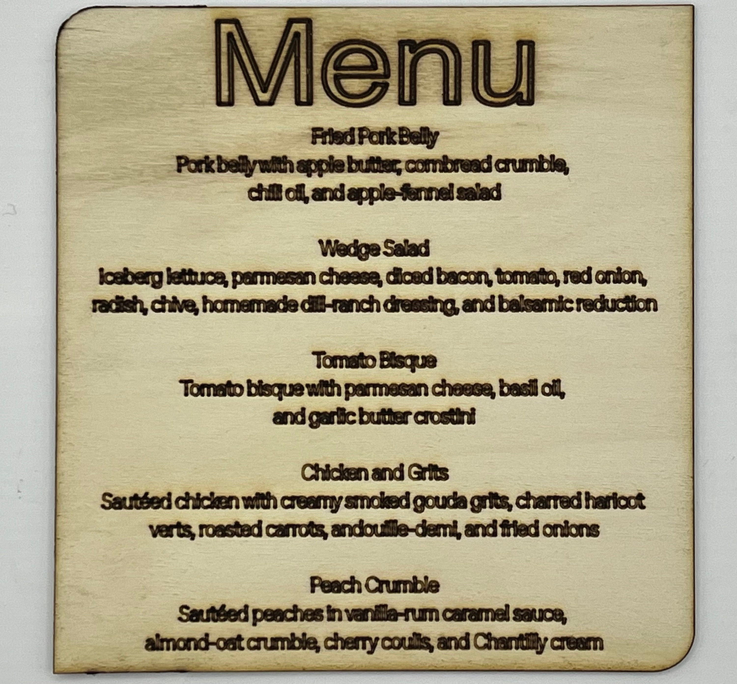 Custom Menu Cards - Etsy