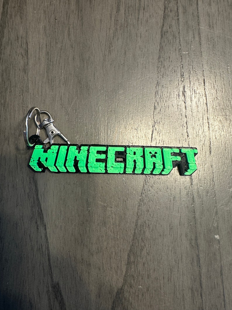 3D Printed Minecraft Keychain - Etsy