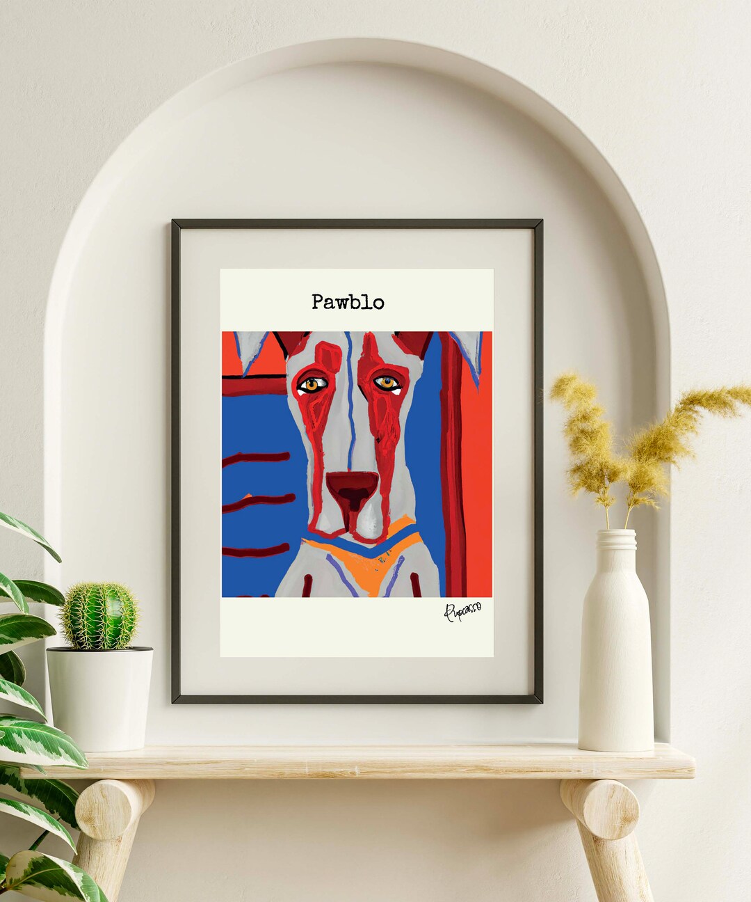 Cubism Art Print of A Dog Called Pawblo. Living Room Art, A4 Print ...