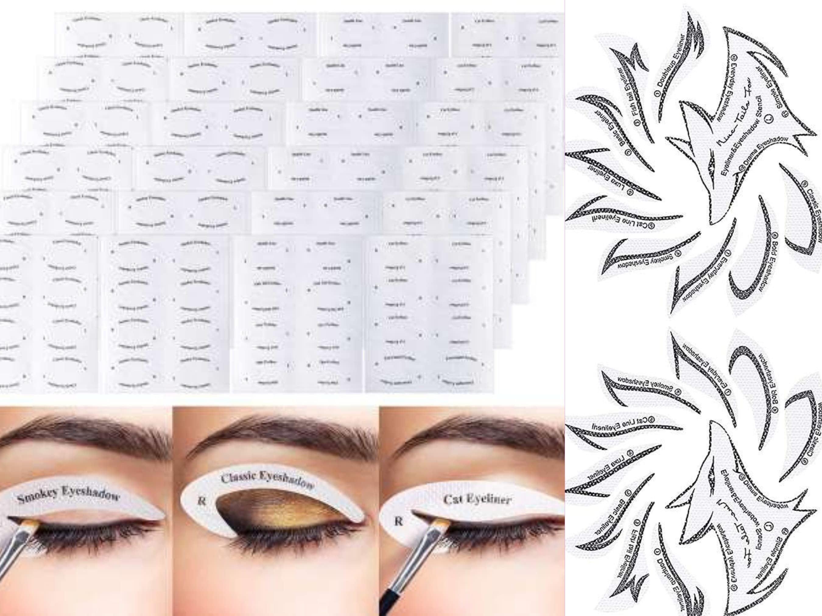 88pc BNDL Eyeliner-eyeshadow Stencil, Template, Sticker, Makeup Tool ...