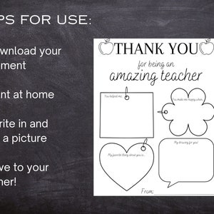 Teacher Appreciation Printable - Etsy