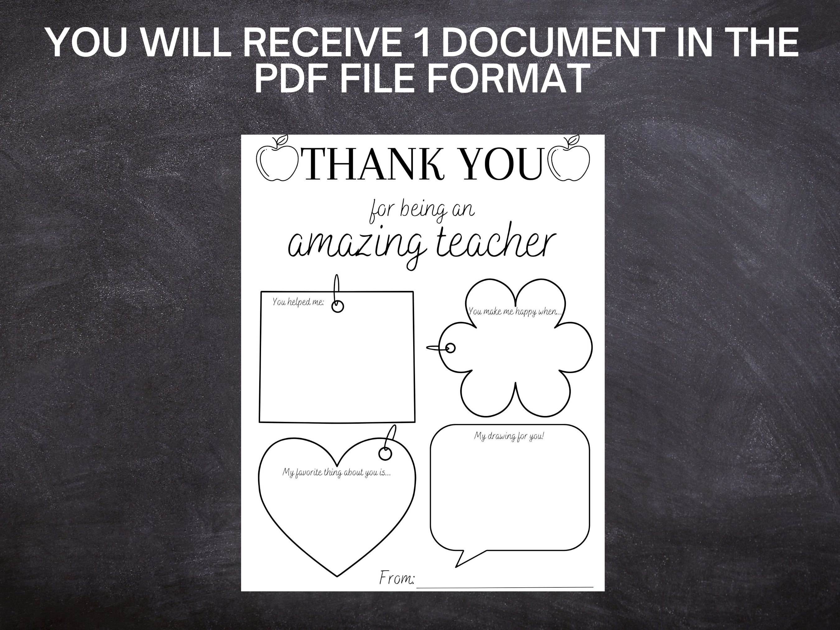 Teacher Appreciation Printable - Etsy