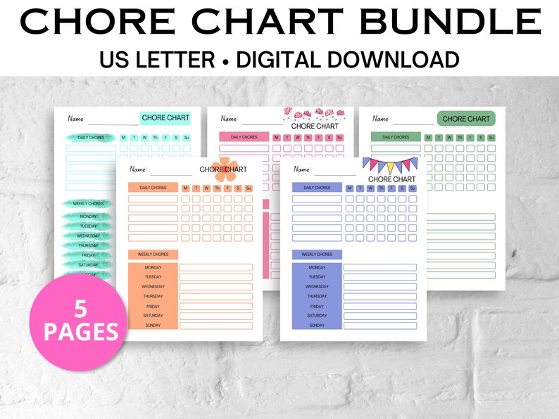 Chore Chart Printable Bundle - Etsy